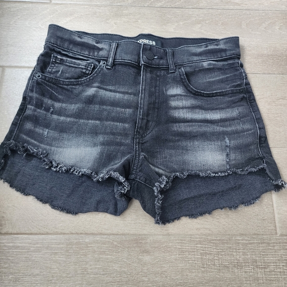 Express | Shorts | Express Black Gray Cutoff Denim Shorts | Poshmark